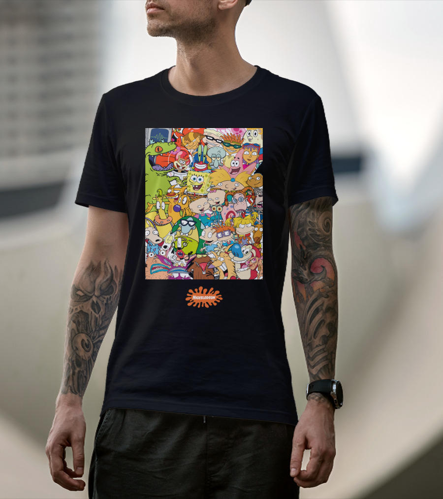 Nickelodeon 90s Cartoon Characters Compilation Group Shot T-Shirt