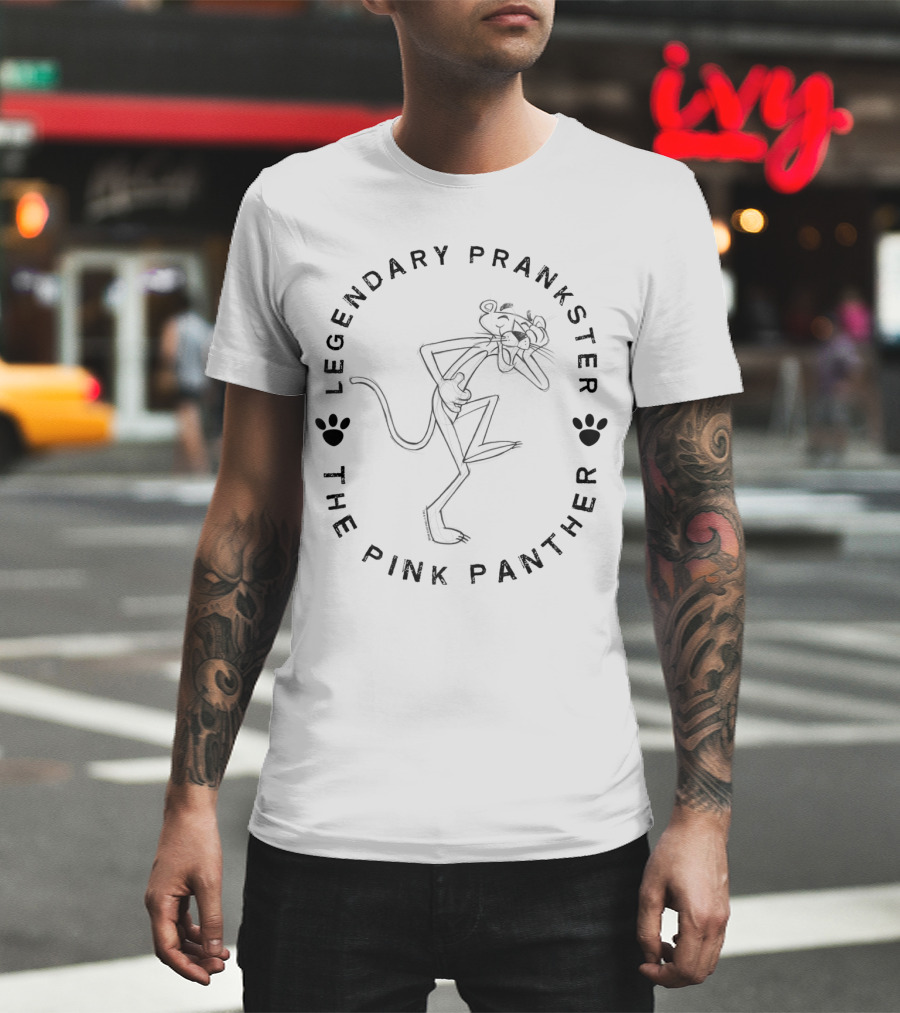 Legendary Prankster The Pink Panther Circle Sketch T-Shirt