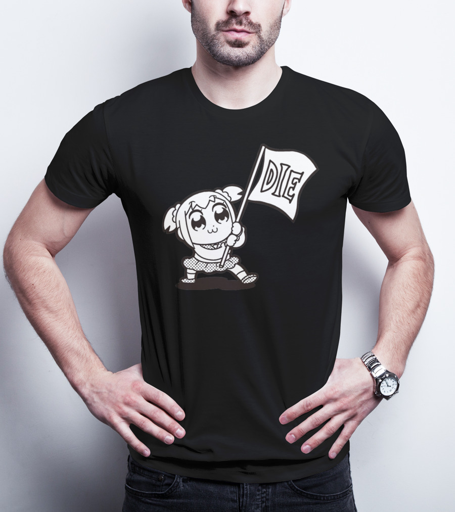 Pop Team Epic Popuko Holding Die Banner T-Shirt