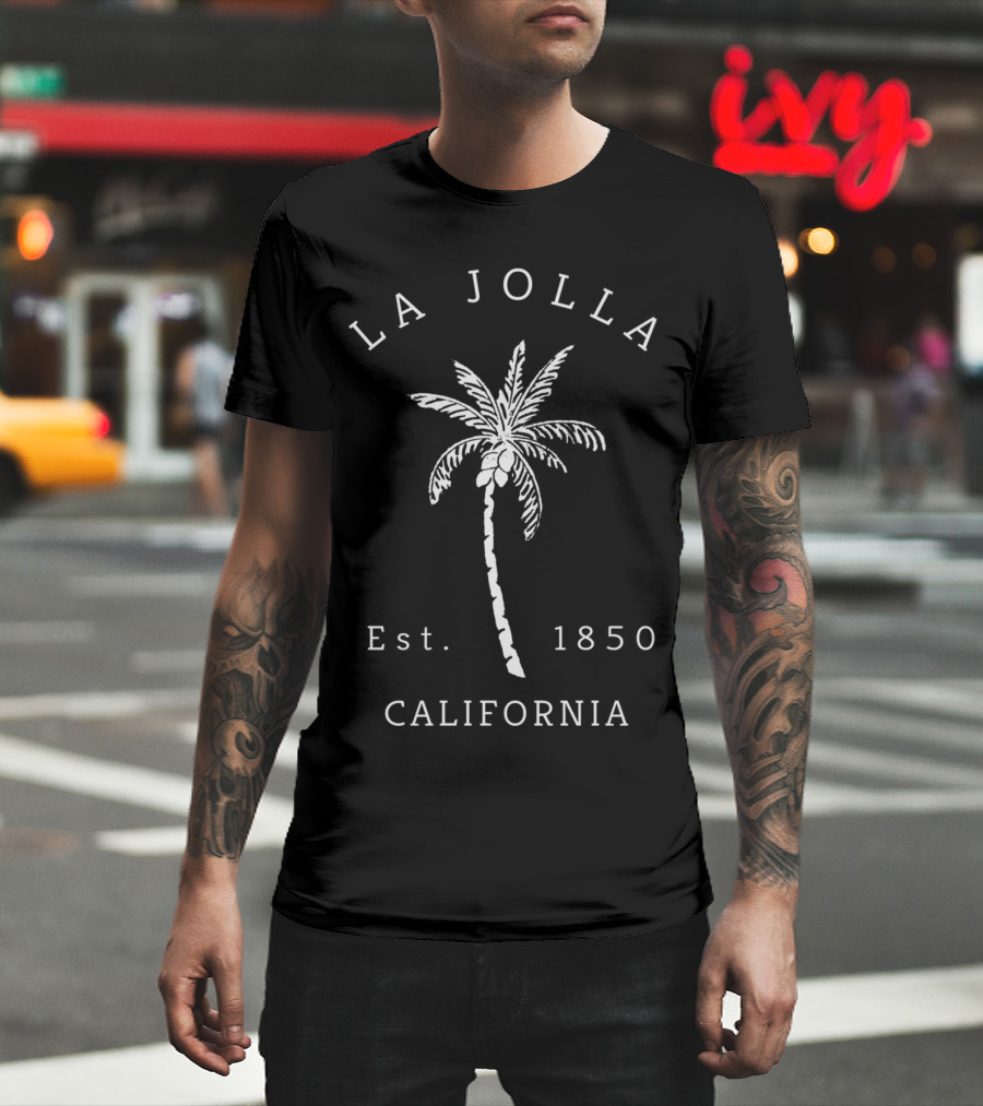 La Jolla California Est. 1850 Retro Palm Tree T-Shirt
