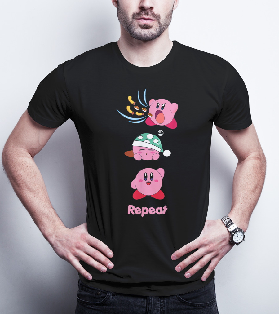 Kirby Eat Sleep Conquer Repeat T-Shirt