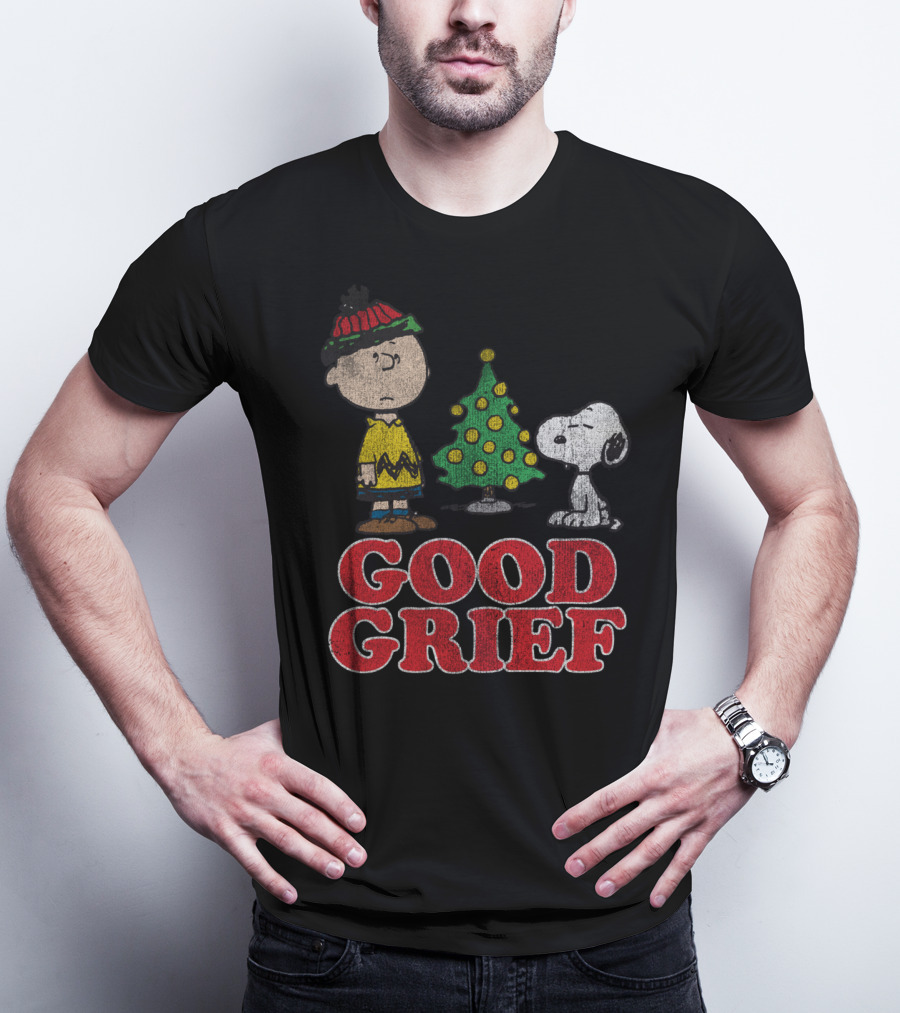 Good Grief Peanuts Holiday Snoopy And Charlie Christmas Tree T-Shirt