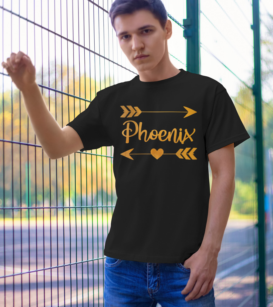 Phoenix Az Arizona Heart And Arrow City Home Roots Usa T-Shirt