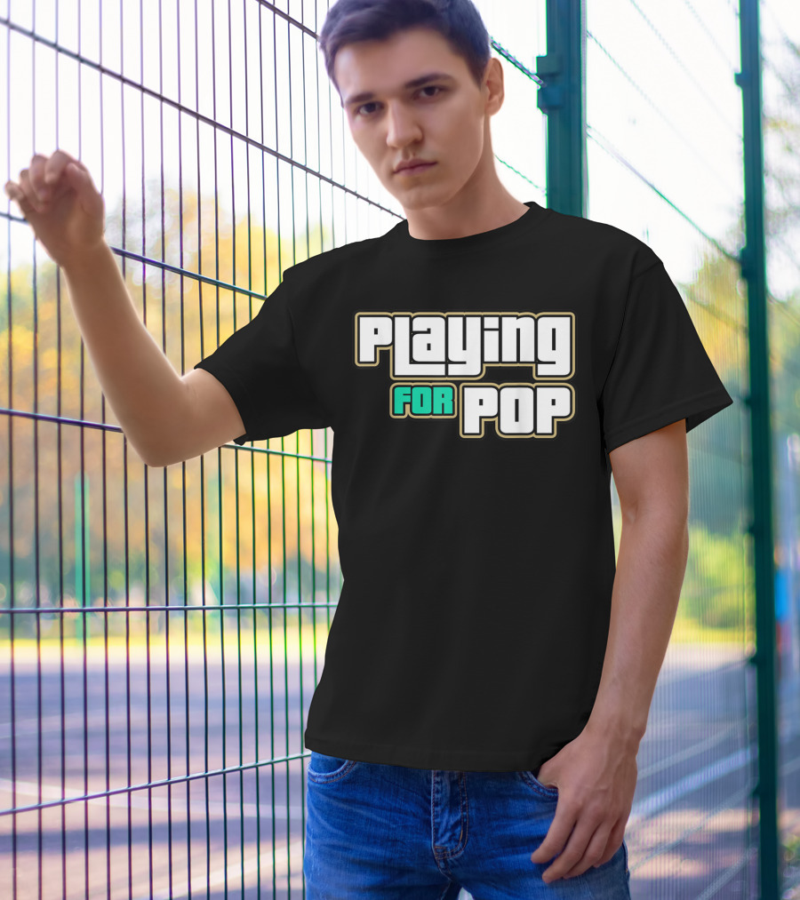 Playing For Pop Grand Theft Auto Font T-Shirt