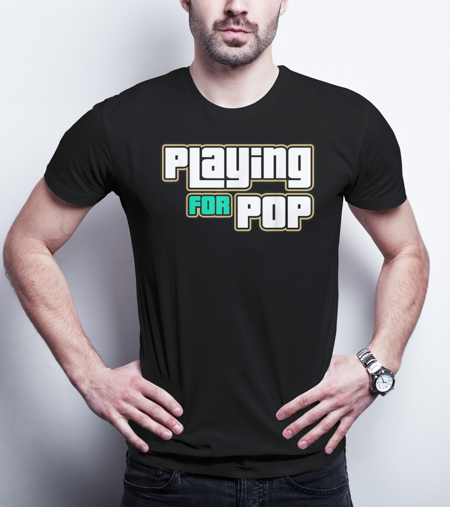 Playing For Pop Grand Theft Auto Font T-Shirt