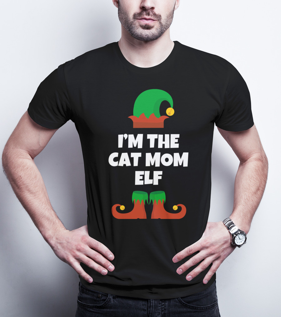 I'm The Cat Mom Elf Holiday T-Shirt
