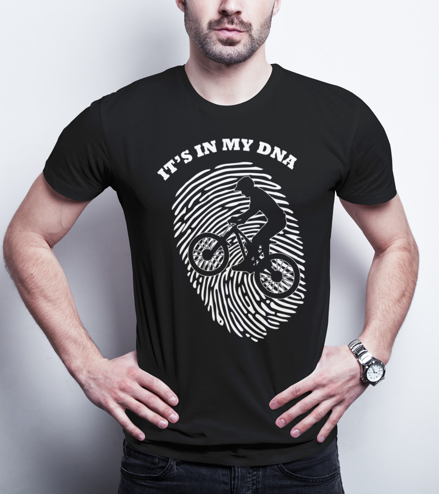 It's In My DNA Mountain Biking MTB Fingerprint T-Shirt