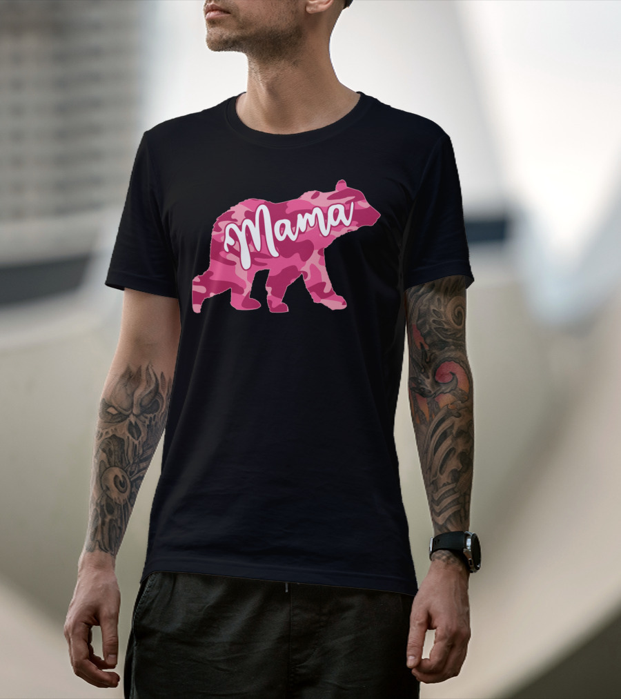 Mama Bear Pink Camouflage Camo T-Shirt