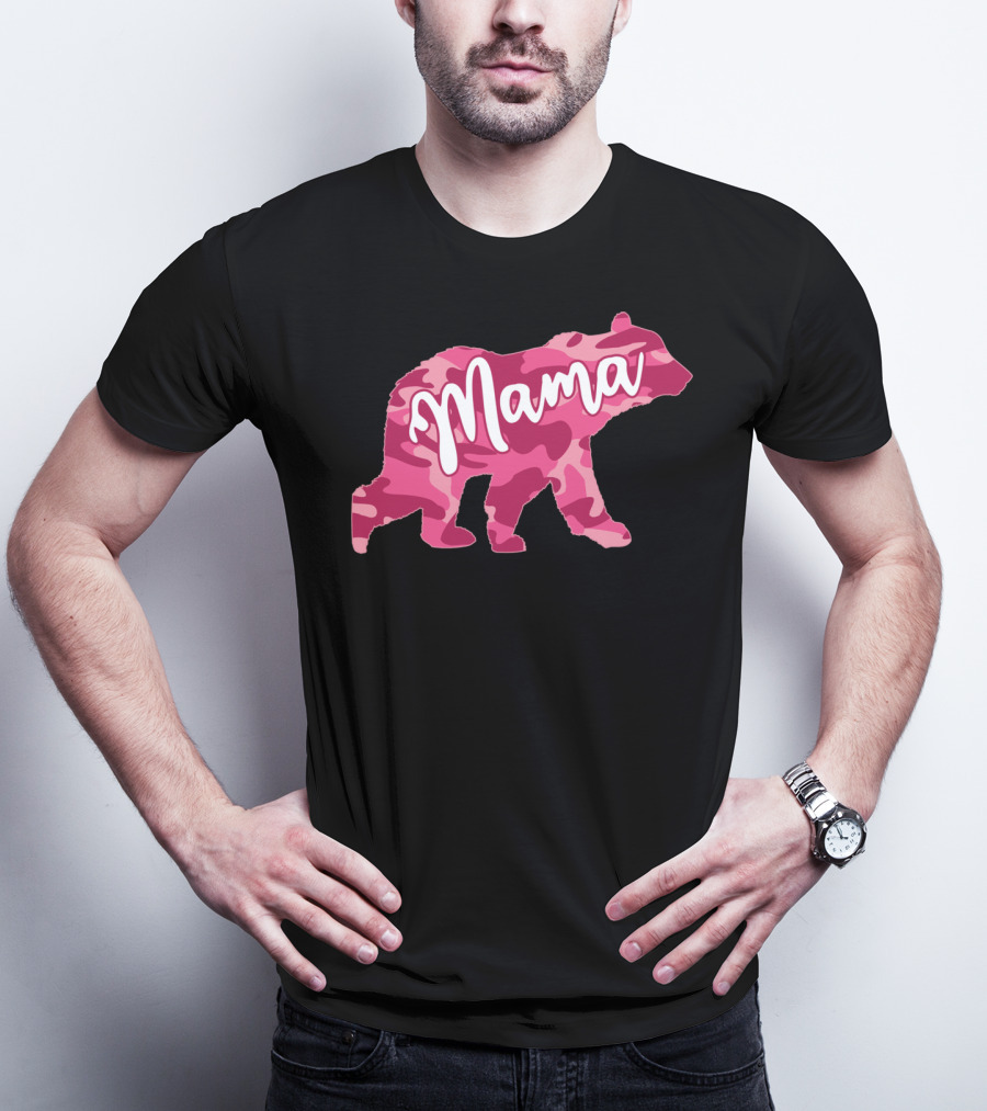 Mama Bear Pink Camouflage Camo T-Shirt