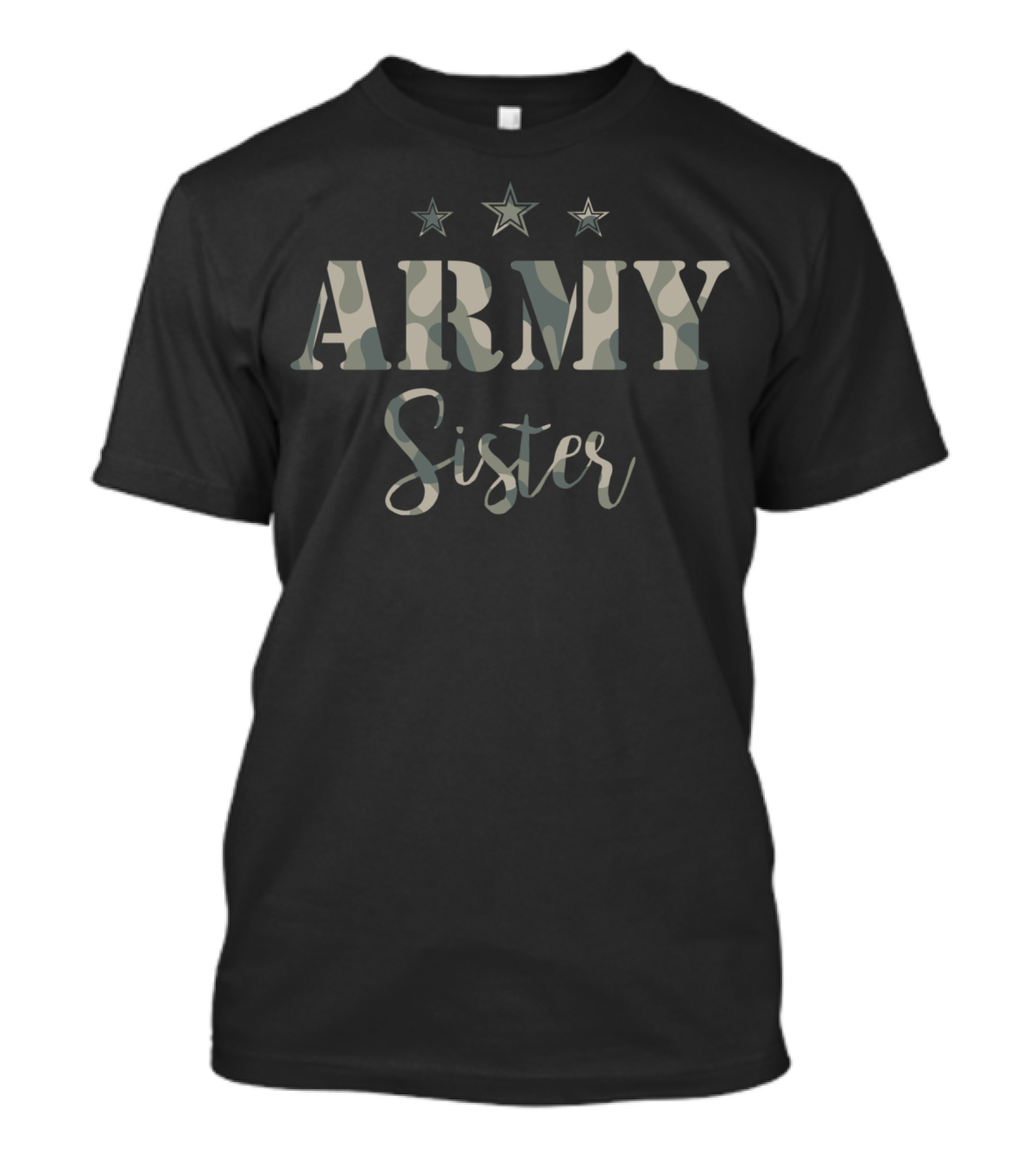 Army Sister Camouflage Stars T-Shirt