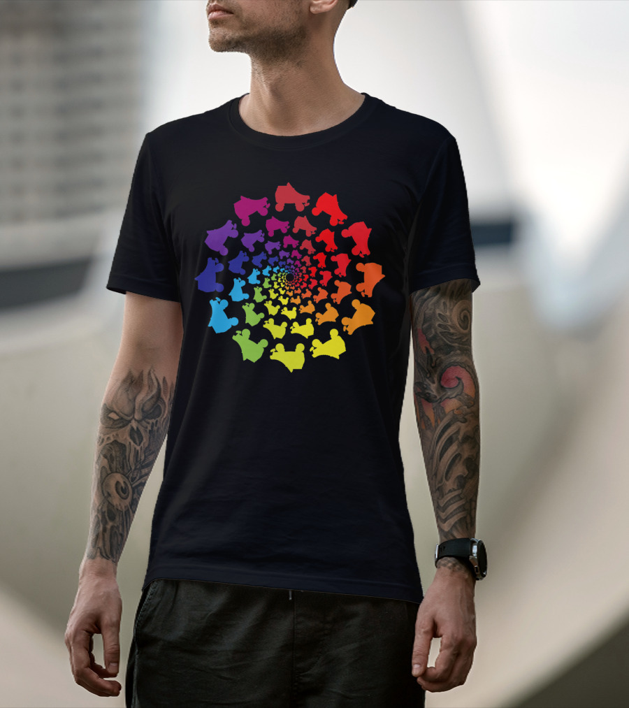 Rainbow Spiral Roller Derby Skates T-Shirt