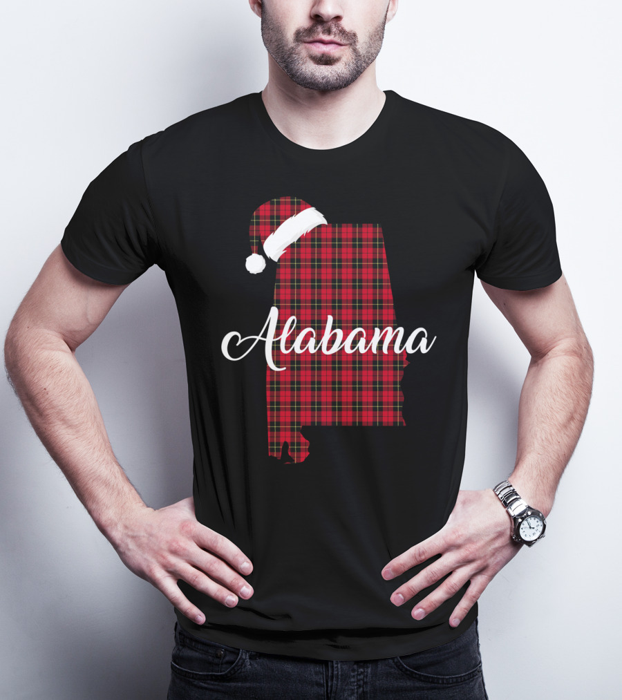 Alabama Santa Hat Red Buffalo Royal Stewart Tartan T-Shirt