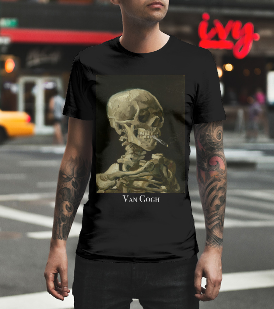 Rockstar Van Gogh Skull Smoking Art Collection T-Shirt