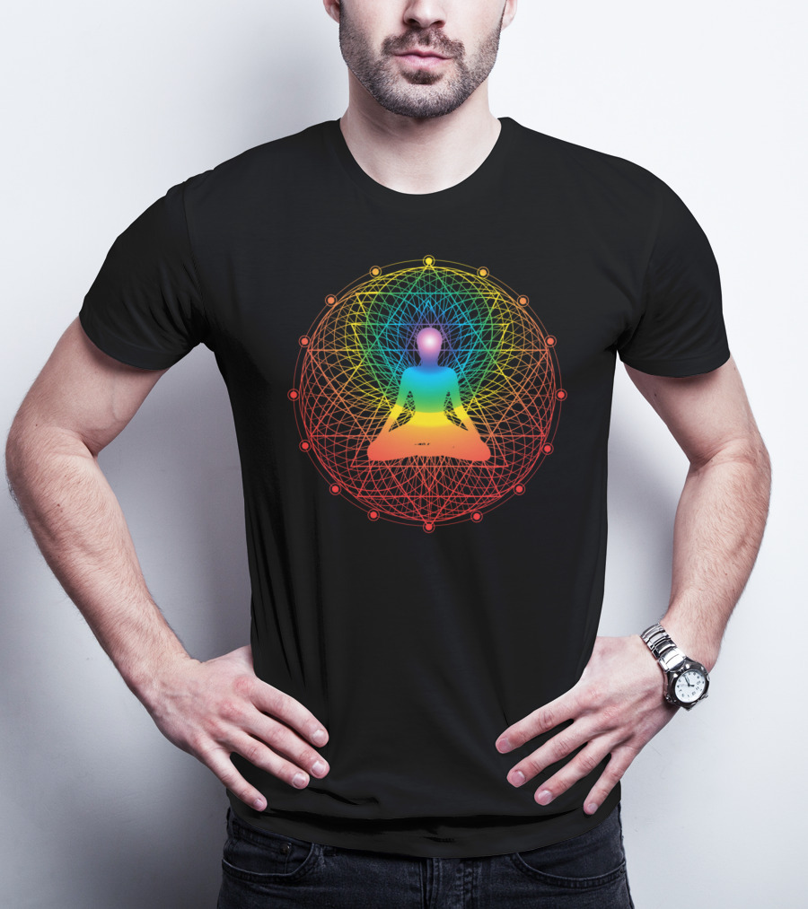 Sacred Geometry Meditation Symbol With Chakra Colors Yoga Lover 2U T-Shirt