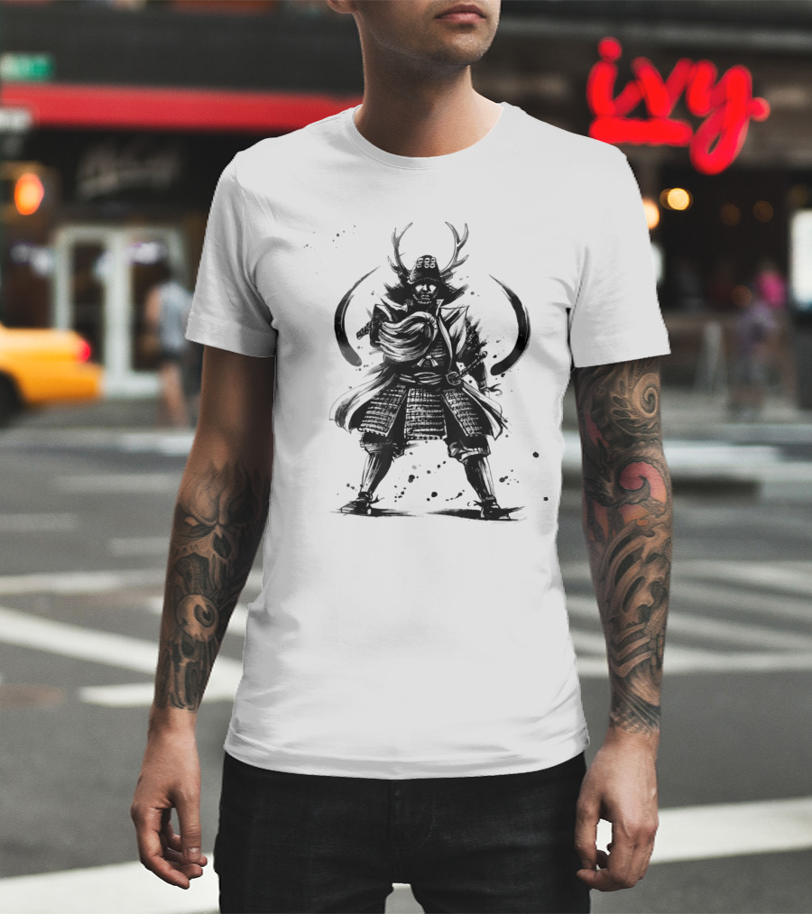 Samurai Warrior Bushido Sword Mask Japanese Armor T-Shirt