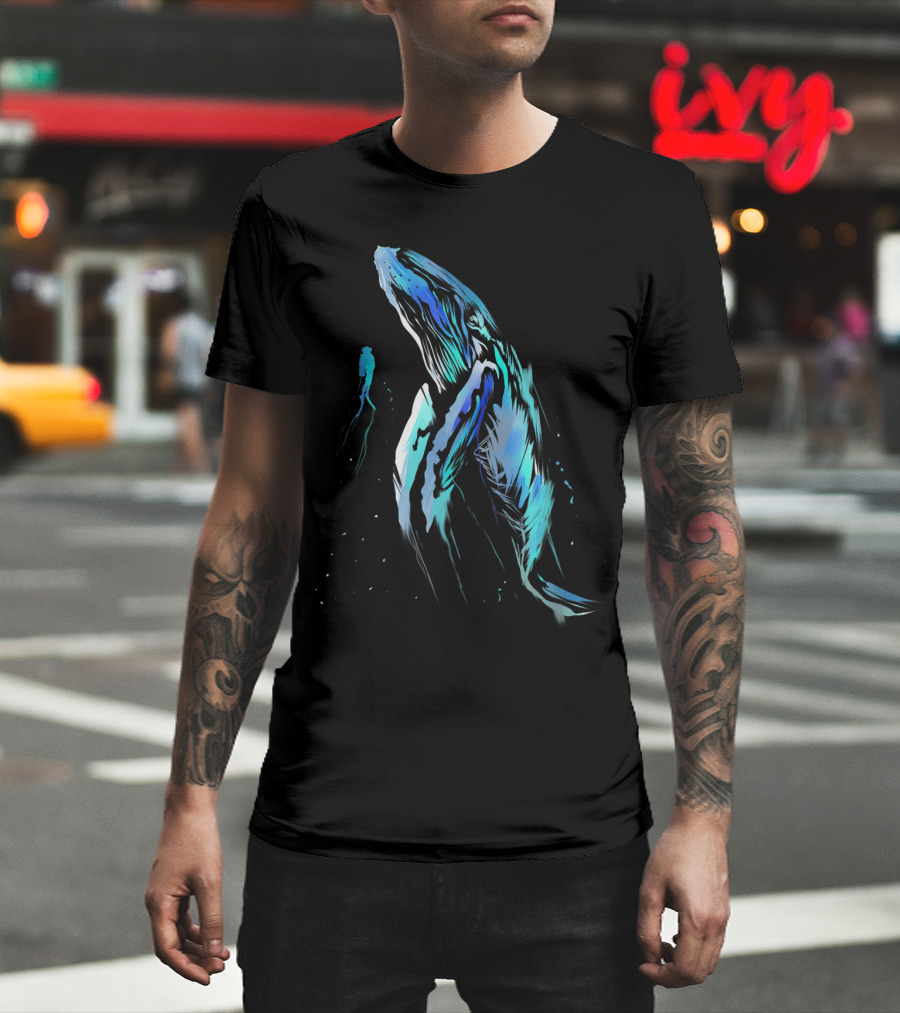 Scuba Diver And Humpback Whale Ocean Adventure T-Shirt