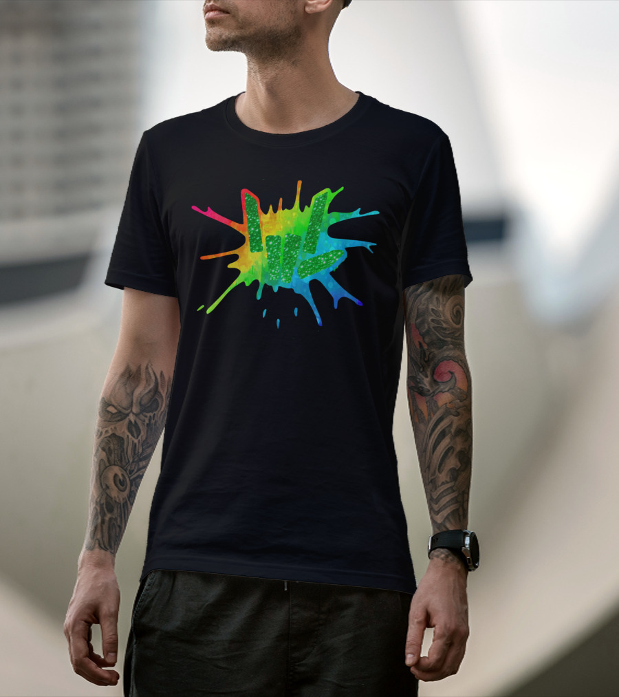 Love Youth And Beautiful Rainbow Paint Splash T-Shirt
