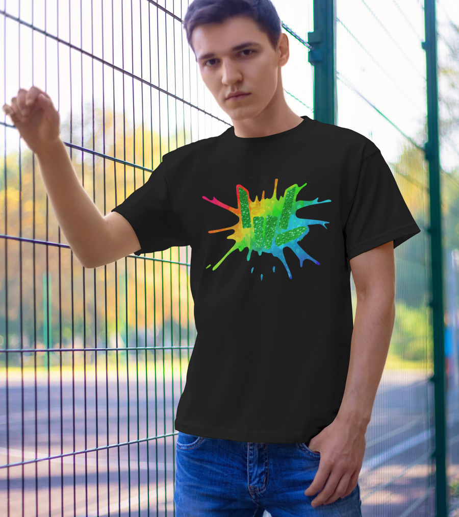 Love Youth And Beautiful Rainbow Paint Splash T-Shirt