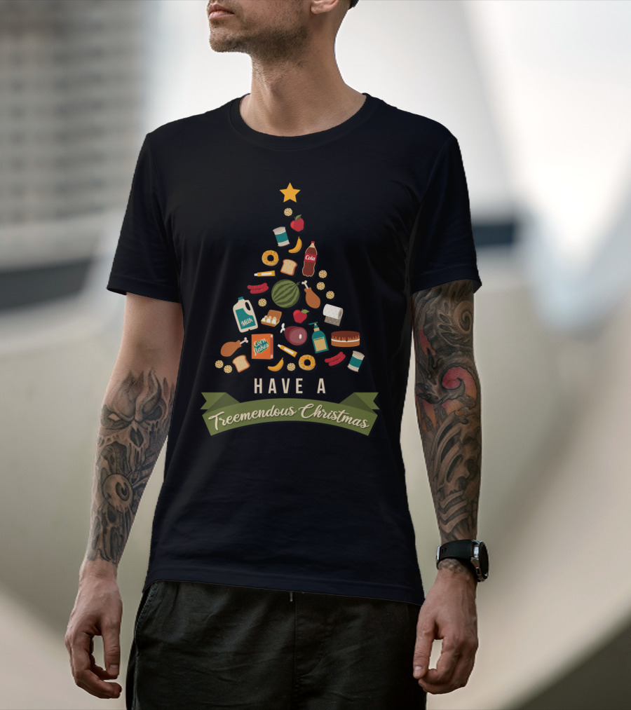Have A Treemendous Christmas Supermarket Milk Cola Fun T-Shirt