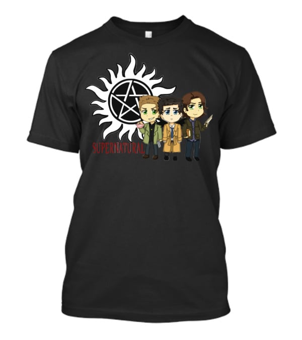 Supernatural Anti-Possession Symbol With Chibi Characters T-Shirt