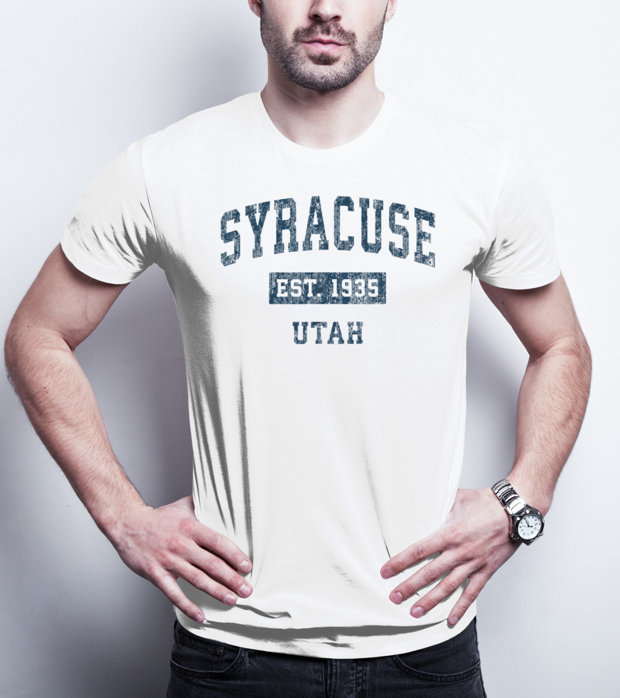 Syracuse Utah Est 1935 Vintage Sports Navy T-Shirt