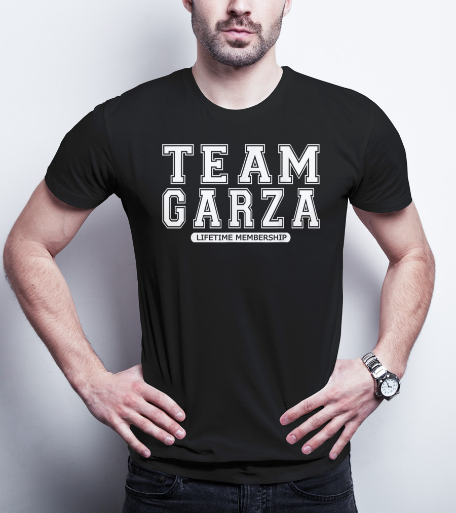 Team Garza Lifetime Membership Family Surname Reunion Crew Member T-Shirt