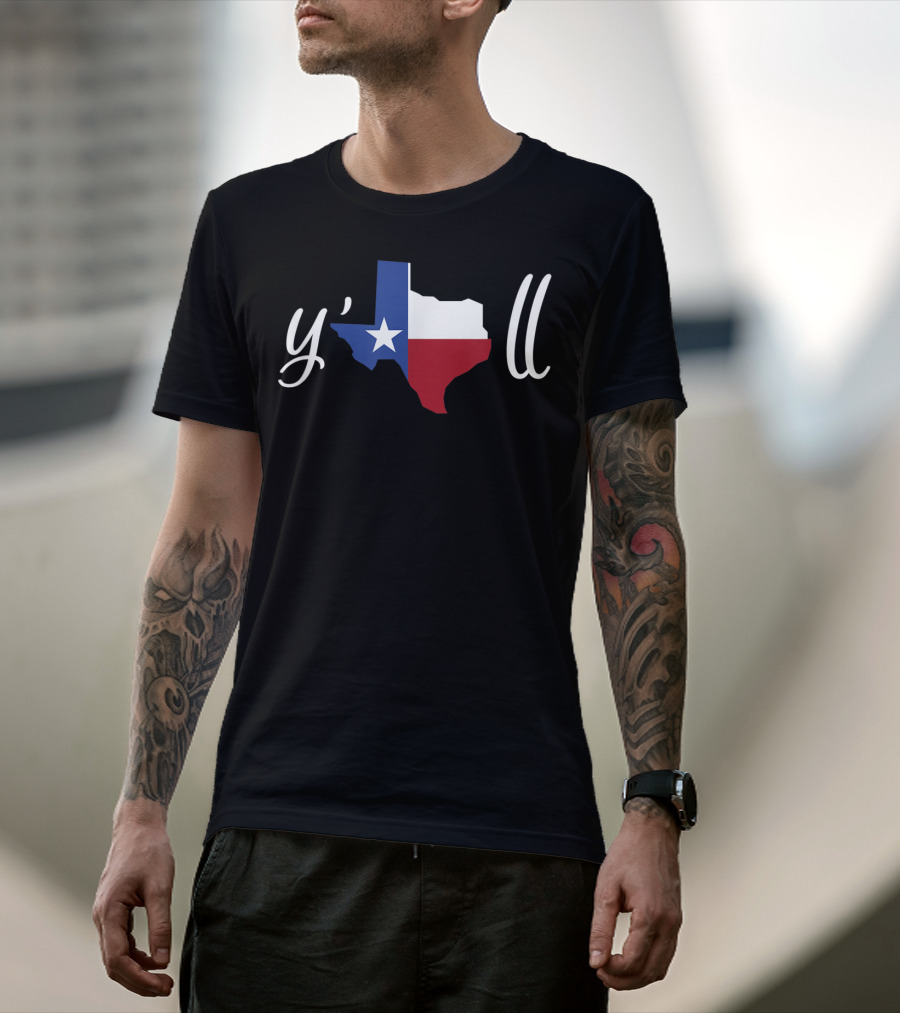 Y'all Texas Flag BBQ Lovers Slang T-Shirt
