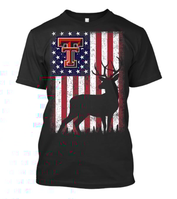 Texas Tech Red Raiders American Flag Deer T-Shirt