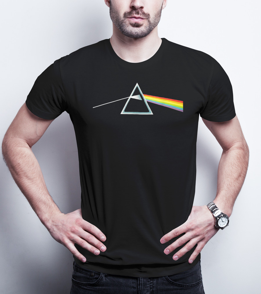 The Wall Prism Refraction Pink Floyd Dark Side Of The Moon Rainbow T-Shirt