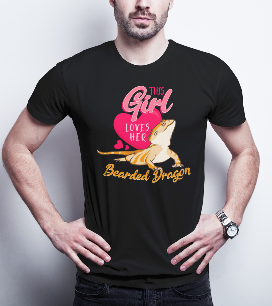 This Girl Loves Her Bearded Dragon With Heart And Cute Lizard T-Shirt