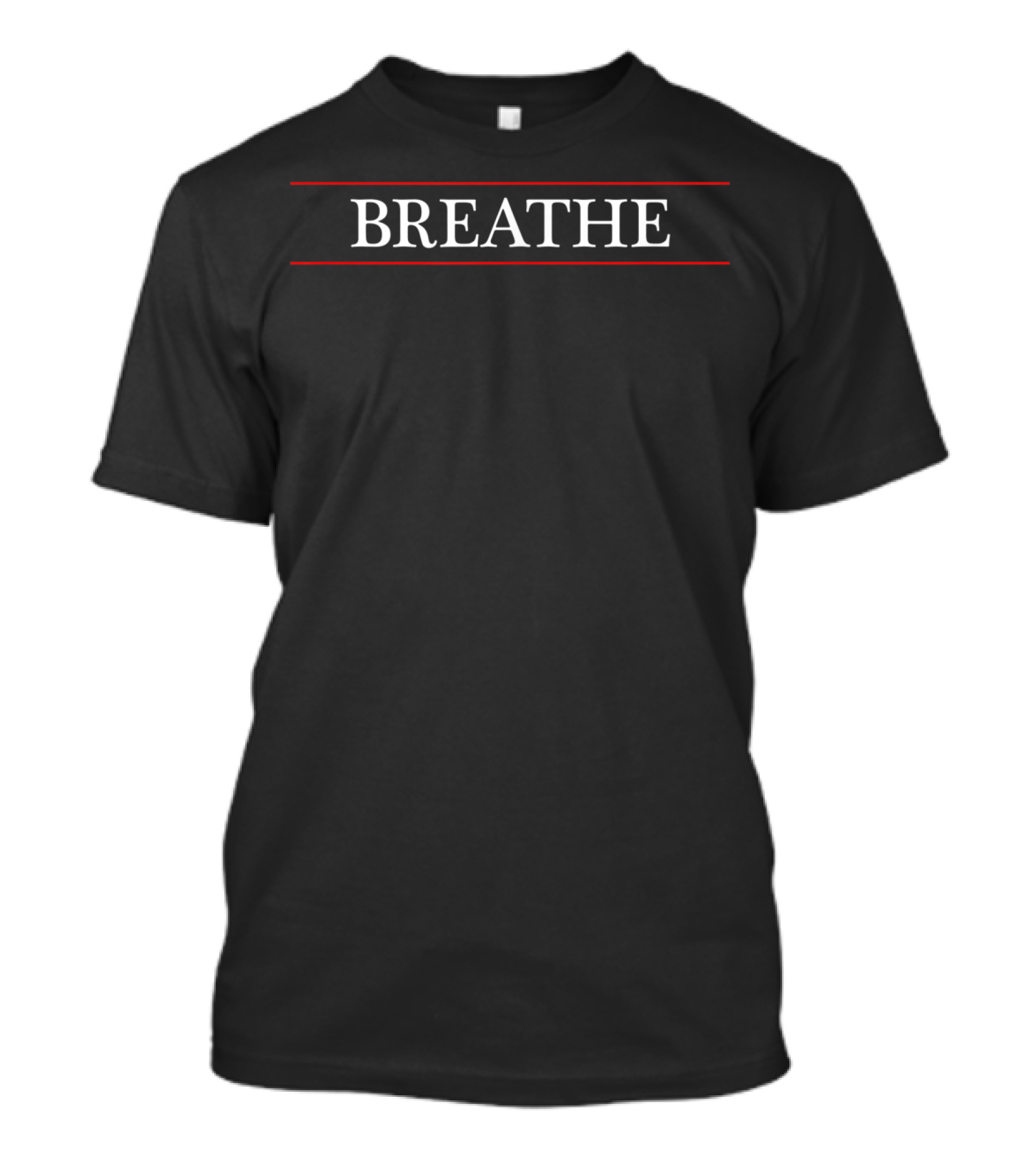BREATHE Black Top With Red Lines T-Shirt