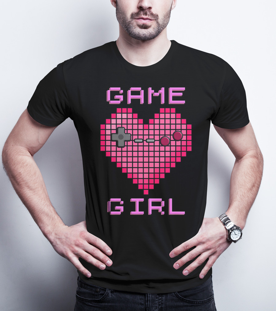 Game Girl Pixel Heart T-Shirt