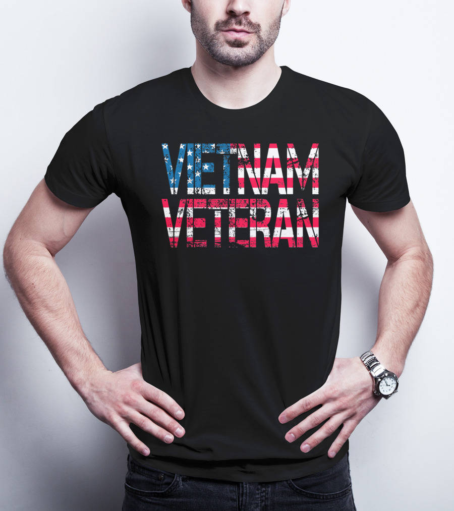 Vietnam Veteran Vintage US Flag Old Glory T-Shirt