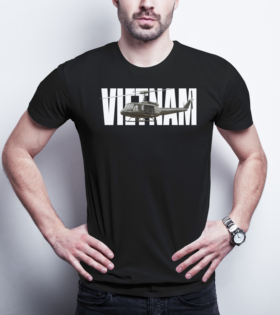 Vietnam UH-1 Huey Helicopter Vietnam Veterans T-Shirt