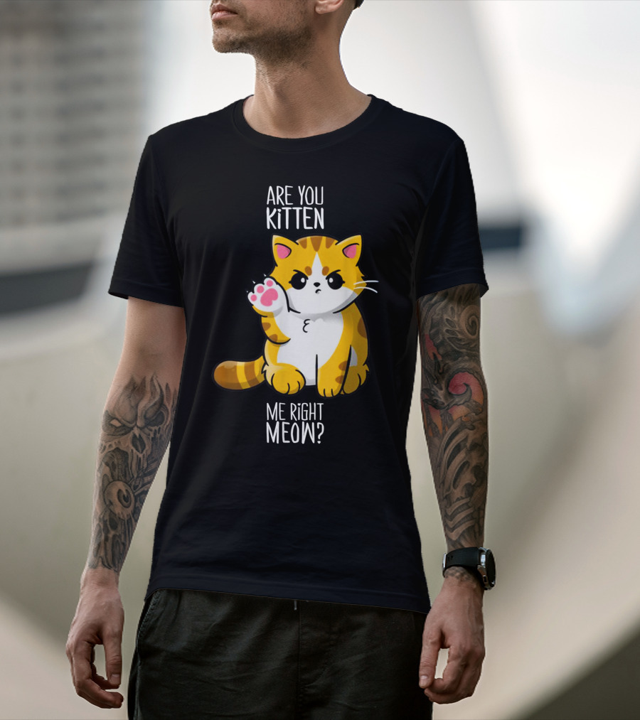 Are You Kitten Me Right Meow Cute Kitty T-Shirt