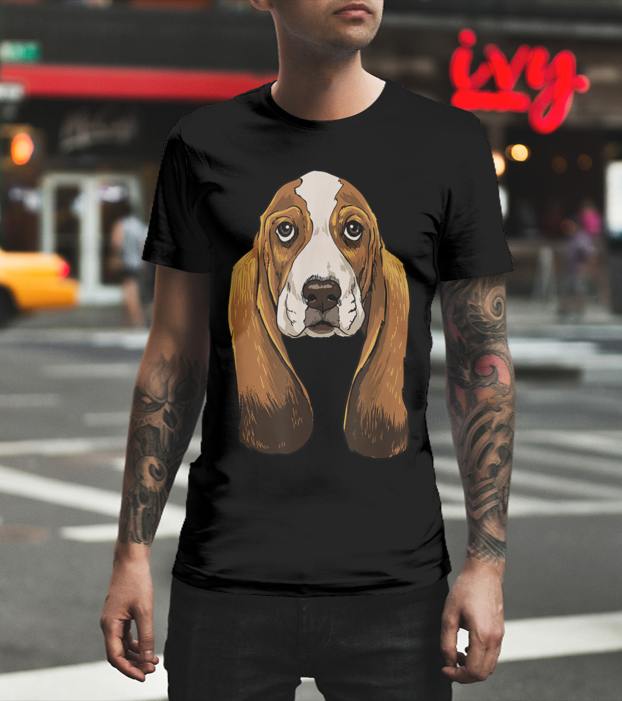 Basset Hound Breed Lover Basset Hound Face T-Shirt