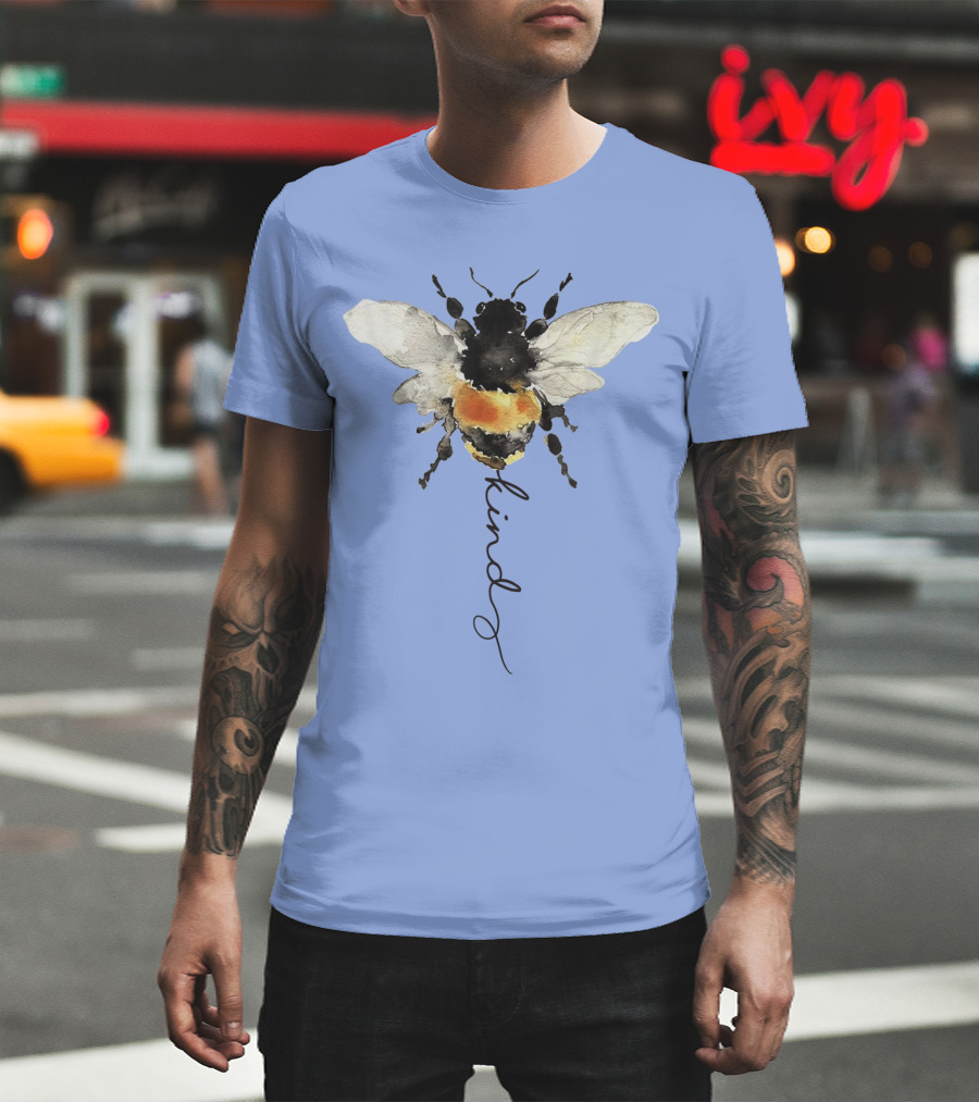 Be Kind Bee Kind Watercolor Bee T-Shirt