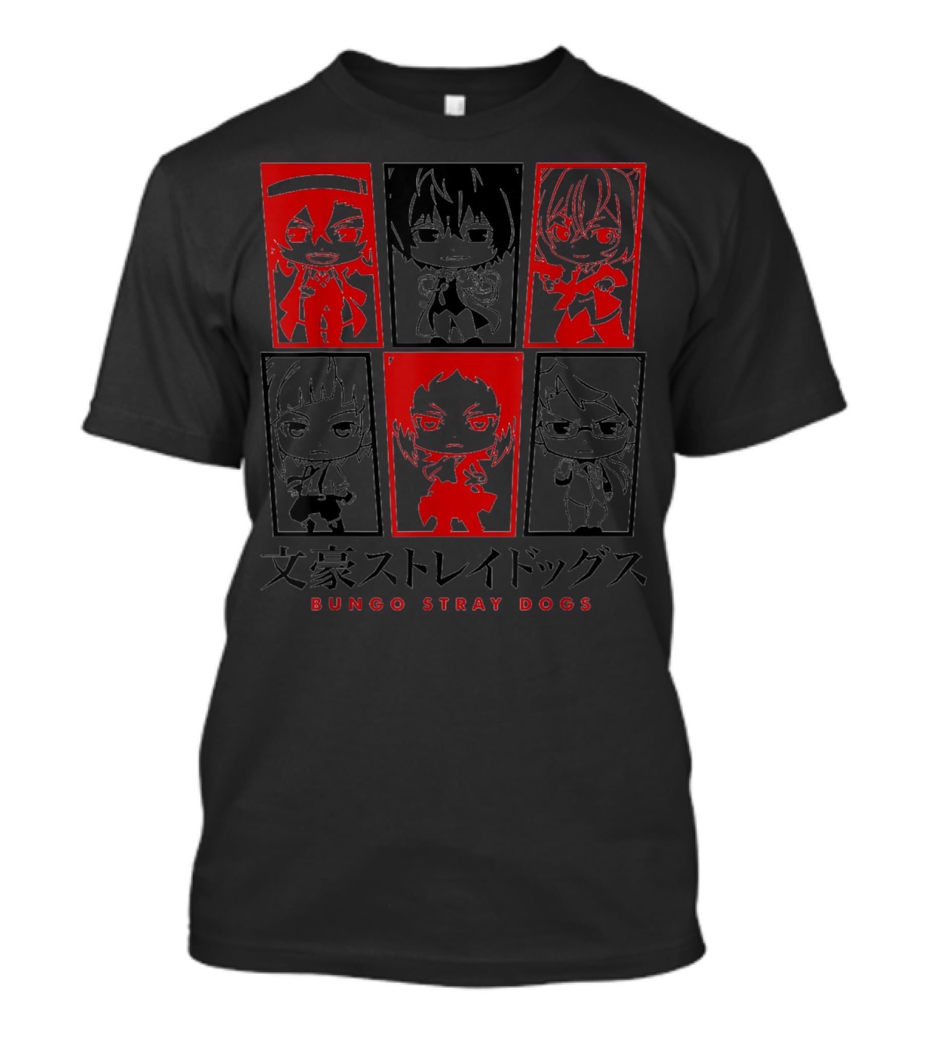 Bungo Stray Dogs Chibi Characters Anime T-Shirt
