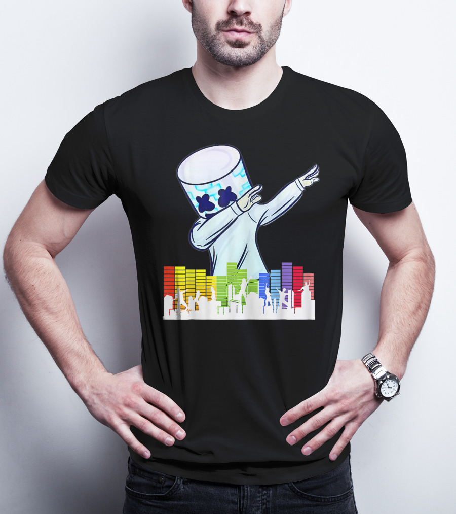 Buy All I Want For Christmas Is Marshmallow With Dancing DJ And Colorful Sound Bars T-Shirt