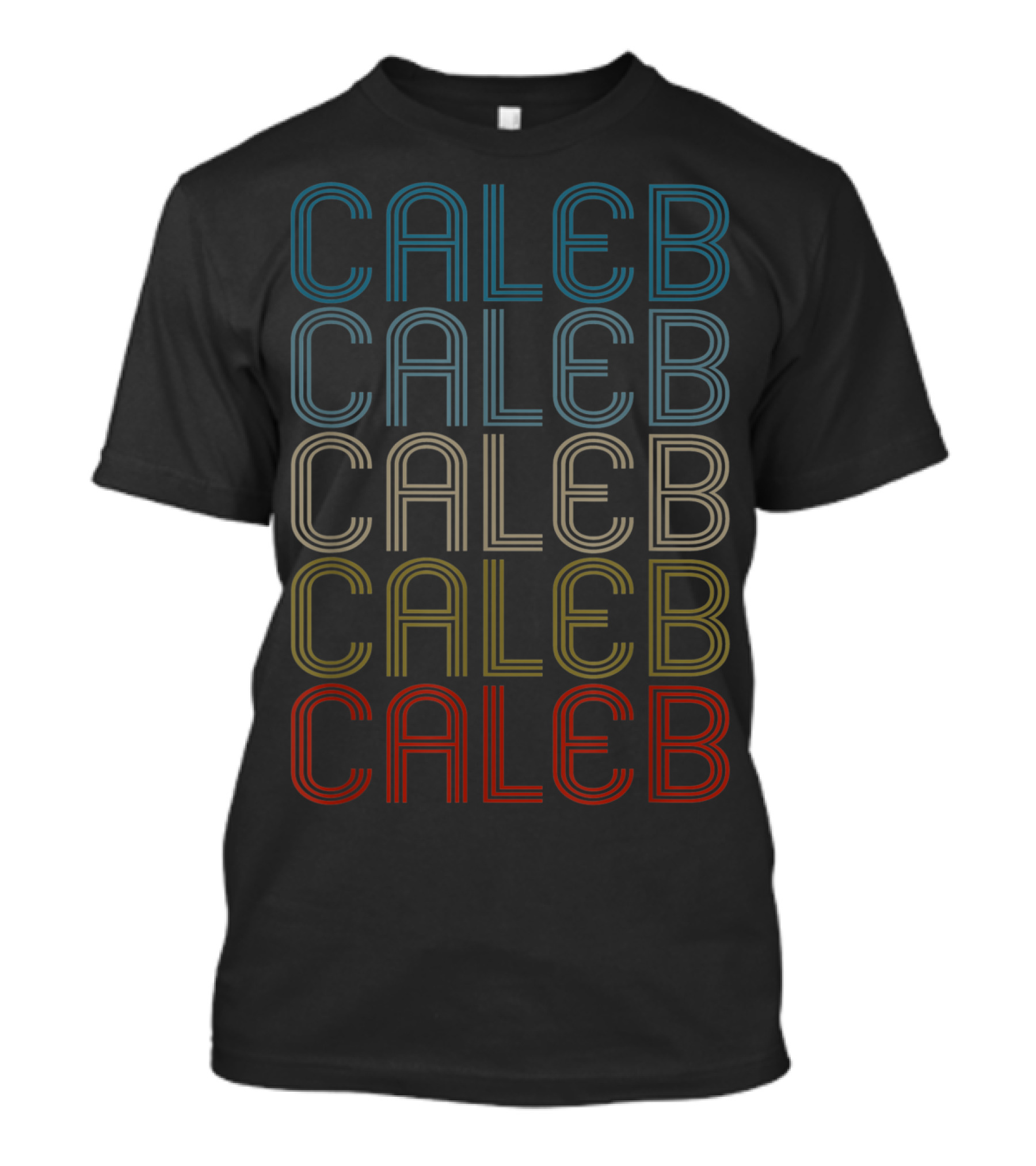 Caleb Bold Multicolor Repeated Name T-Shirt