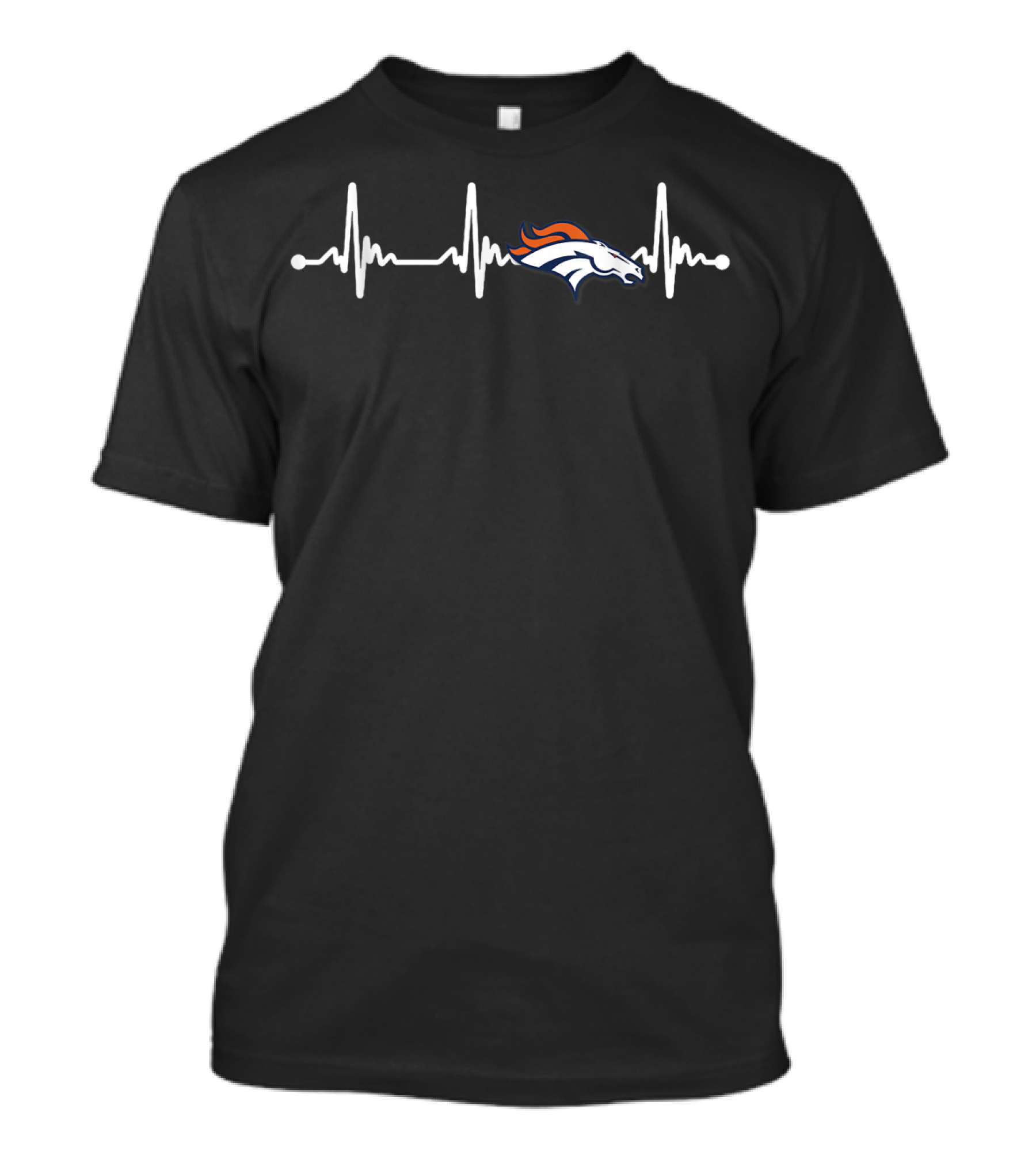 Christmas Football Denver Broncos Team Heartbeat T-Shirt