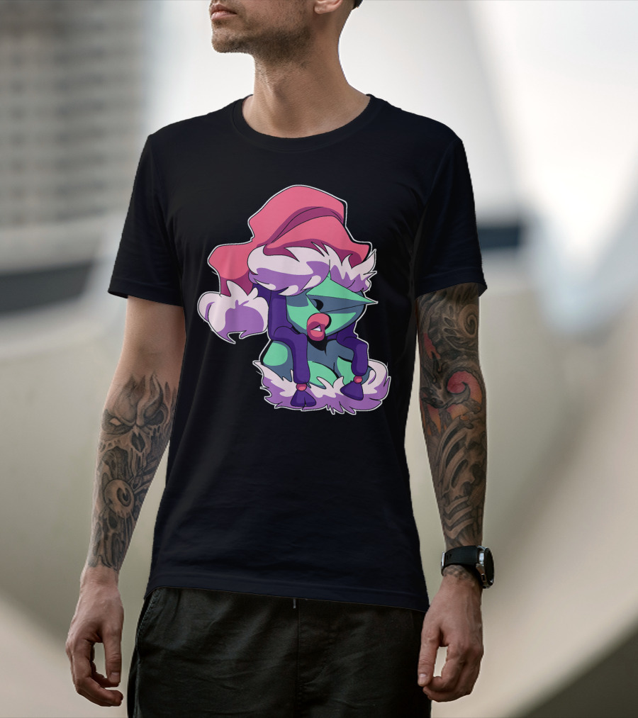 Christmas Is Coming Character In Festive Purple Santa T-Shirt