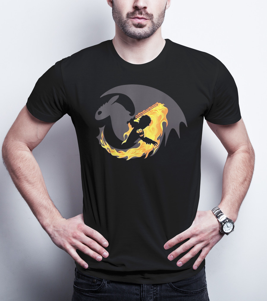 Funny Dragon How To Train Your Dragon With Flaming Rider T-Shirt