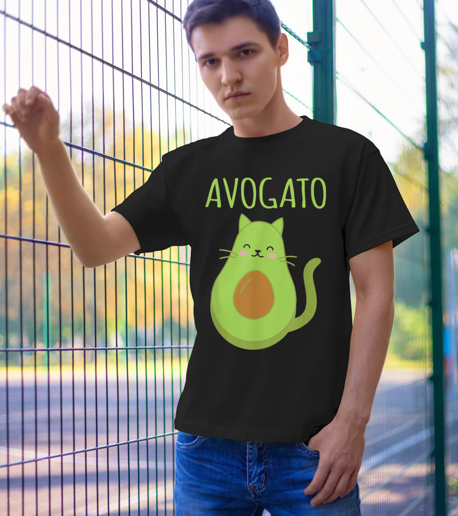 Avogato Funny Cat Avocado Kawaii T-Shirt