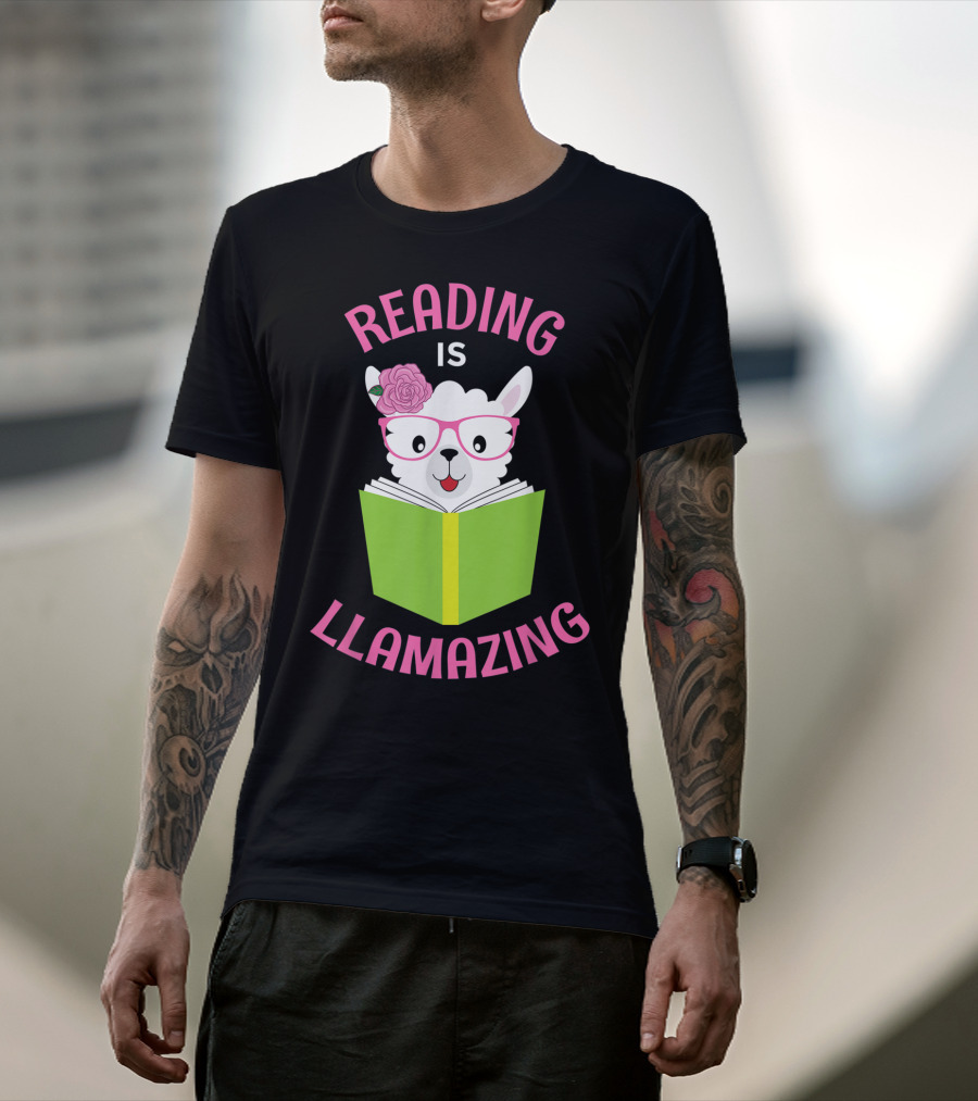 Reading Is Llamazing Funny Llama Librarian Read T-Shirt