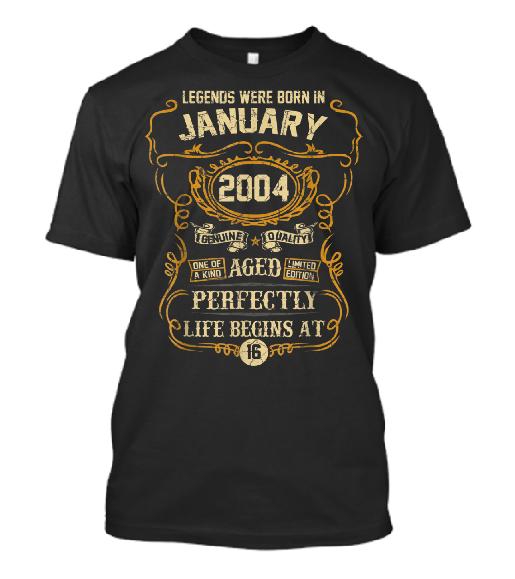 Legends Were Born In January 2004 Genuine Quality One Of A Kind Aged Perfectly Life Begins At 16 T-Shirt
