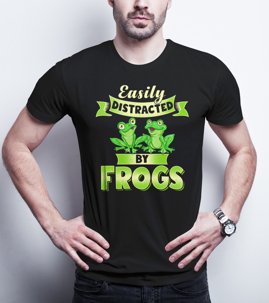 Easily Distracted By Frogs Frog Lover T-Shirt