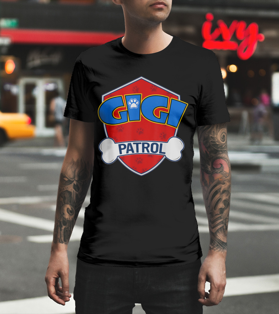 Gigi Patrol Shield Paw Badge Dog T-Shirt