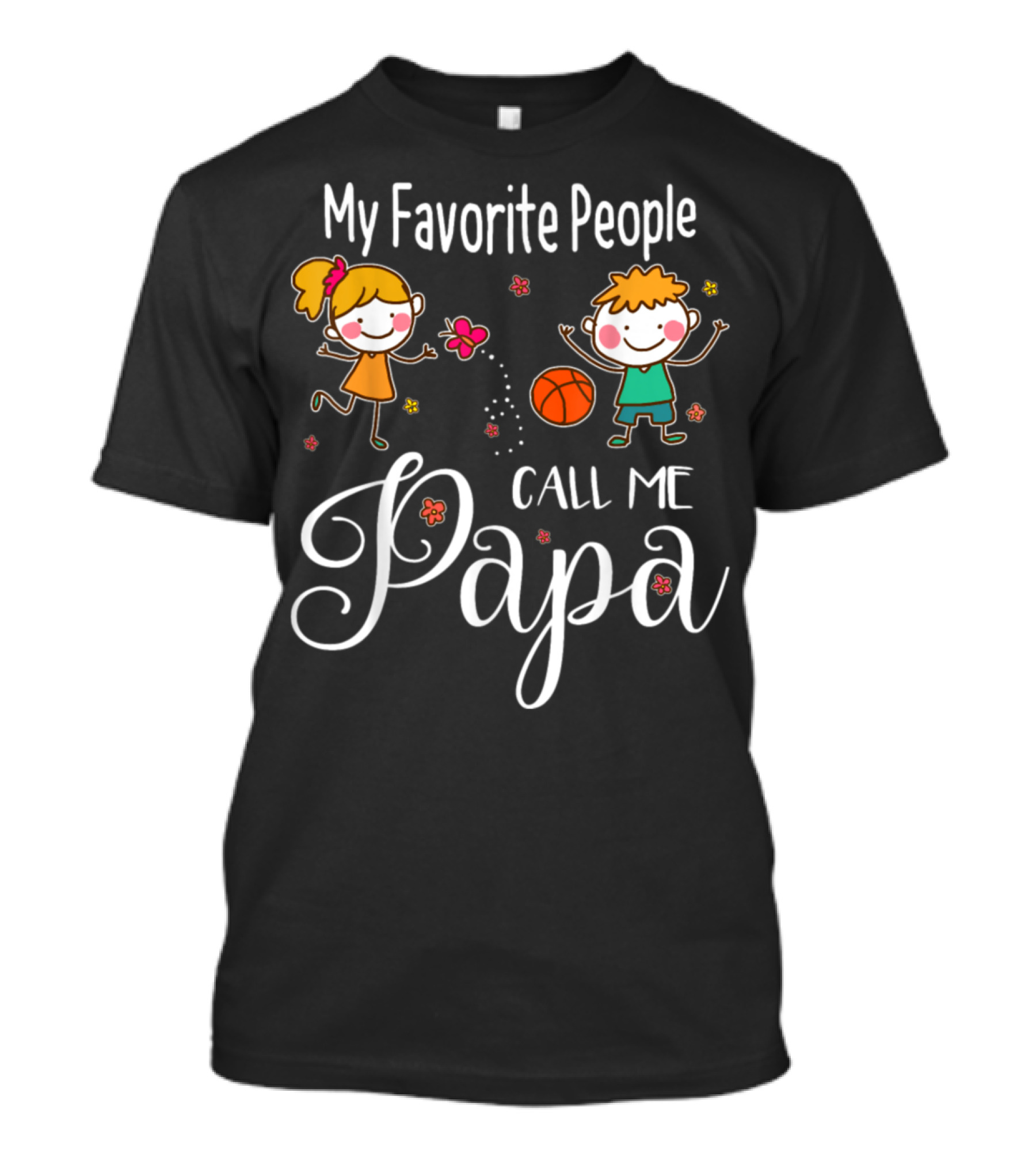 My Favorite People Call Me Papa With Kids And Basketball T-Shirt