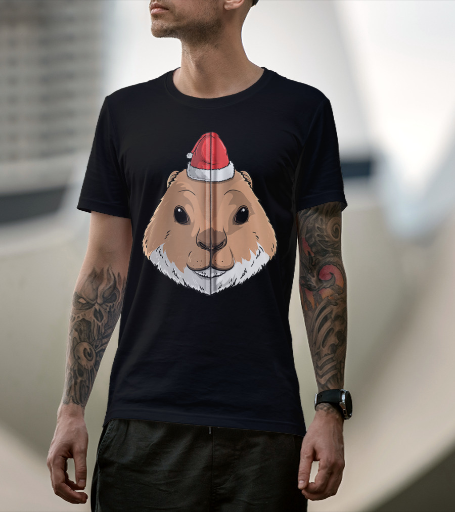 Prairie Dog Wearing Santa Claus Hat T-Shirt